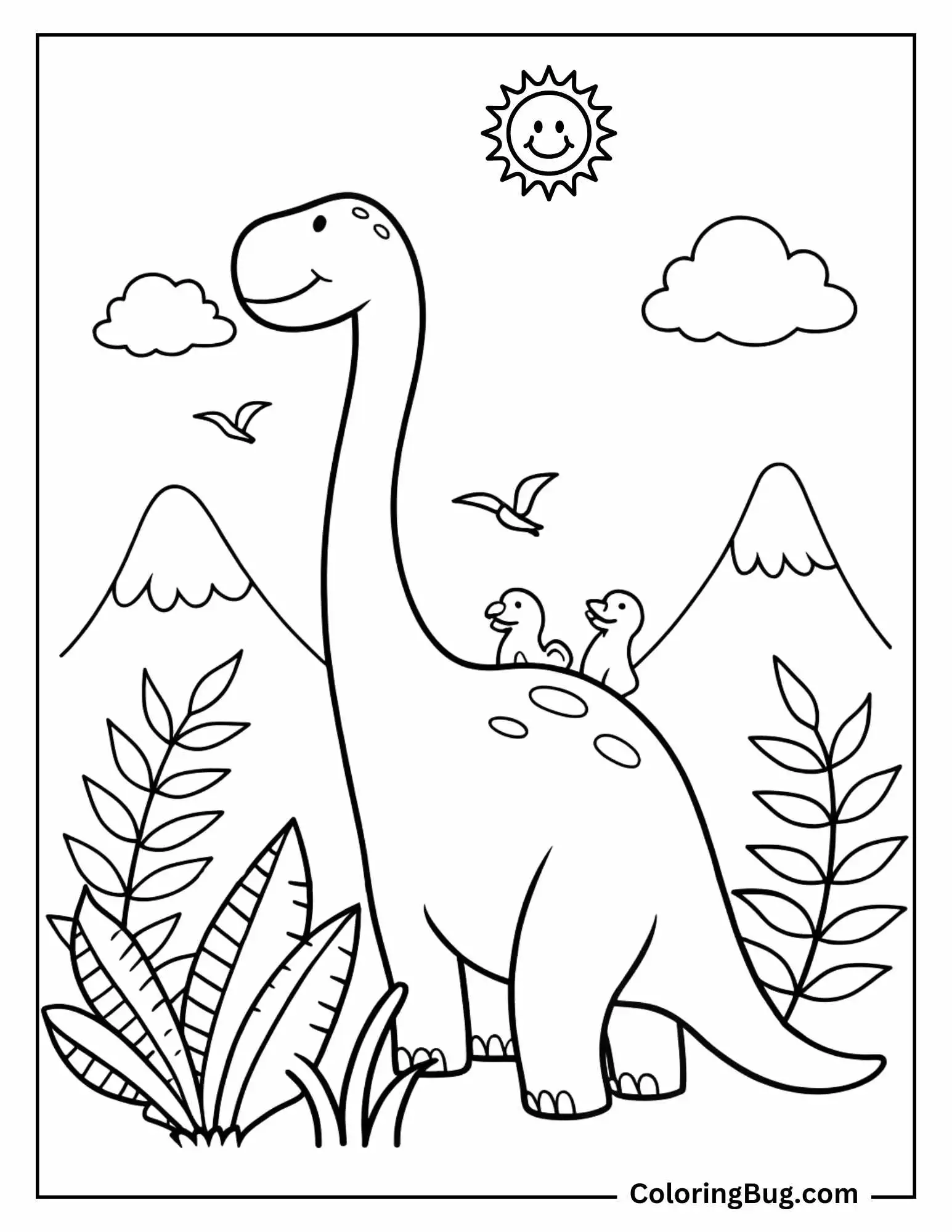 38 Cute Baby Dinosaur Coloring Pages (Free Printable PDFs)