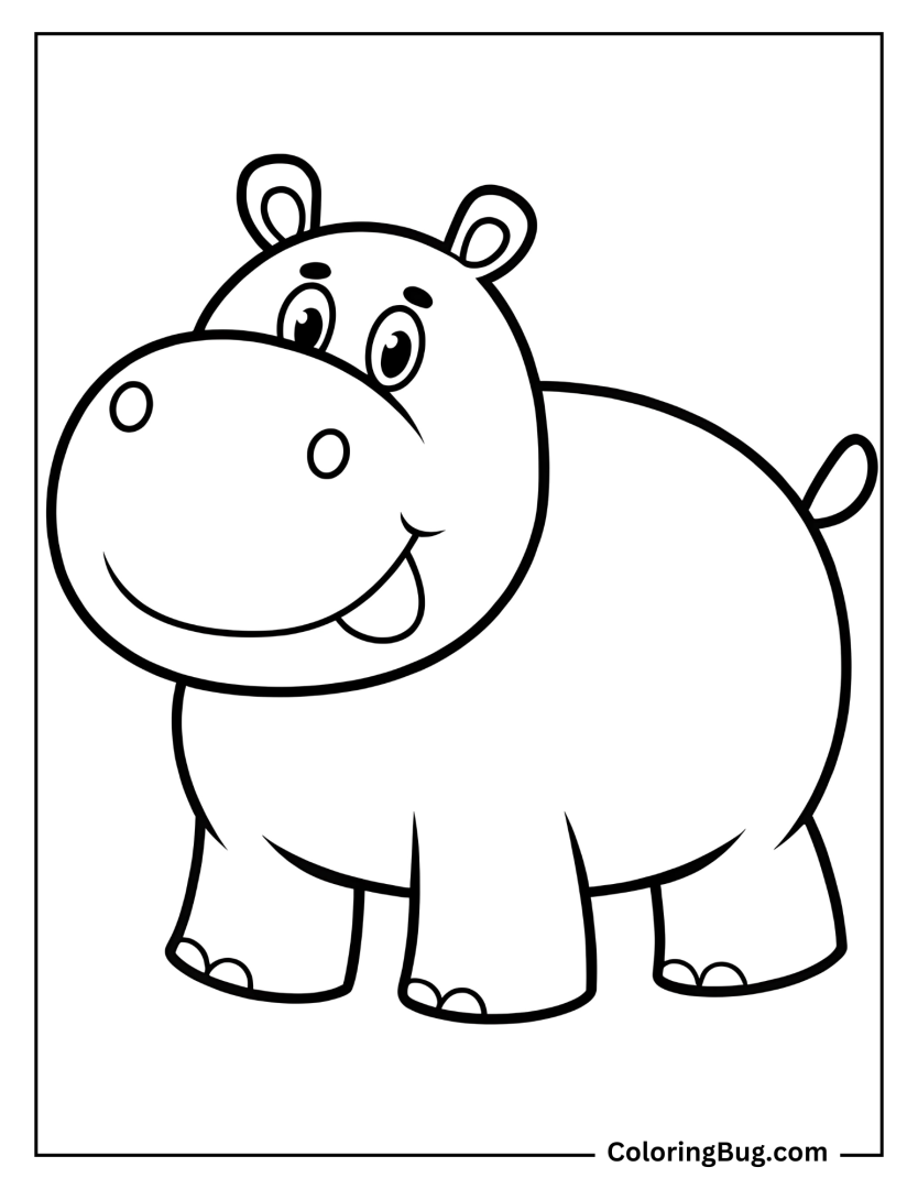 34 Hippo Coloring pages (Free printable PDFs)