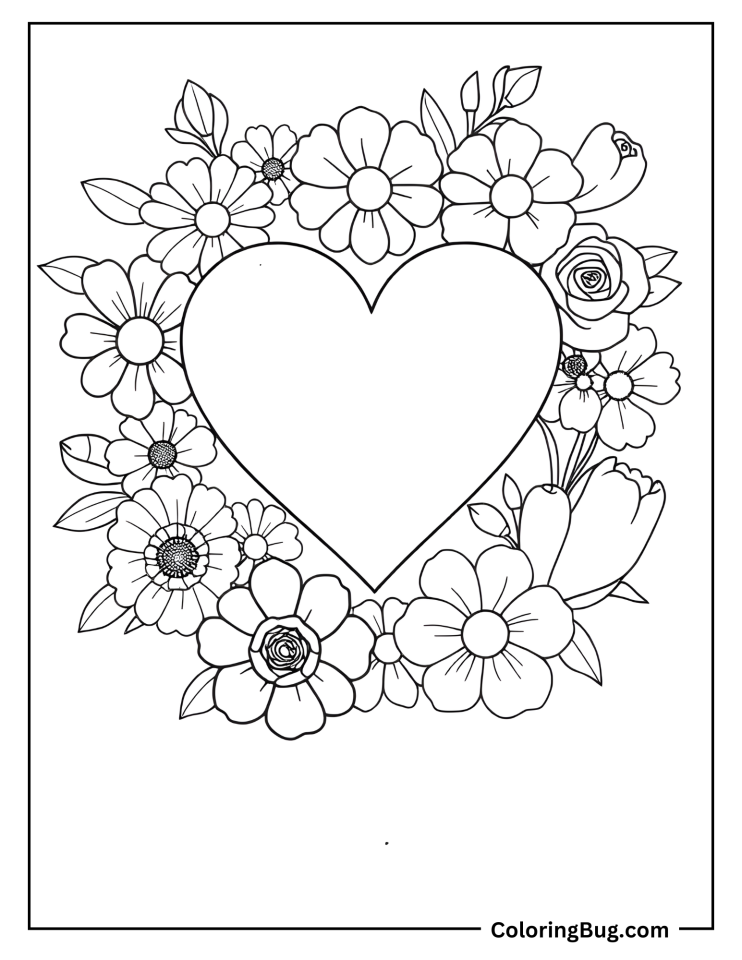 40+ Hearts and Flowers Coloring Pages (Free Printable PDFs)