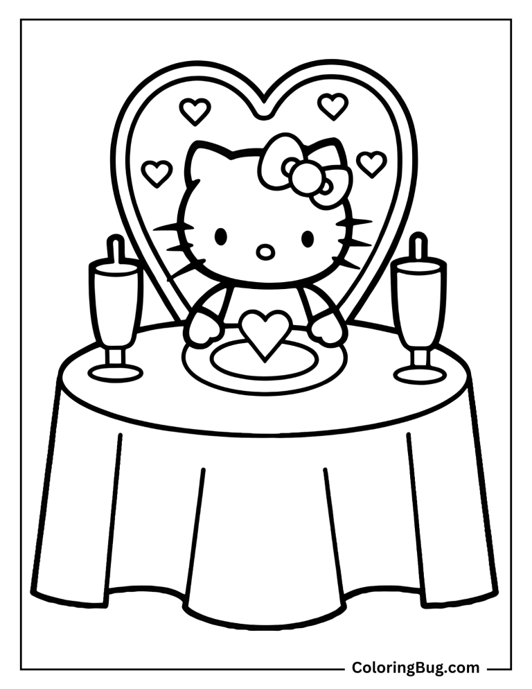 20 Hello Kitty Valentines Coloring Pages (Free Printable PDFs)