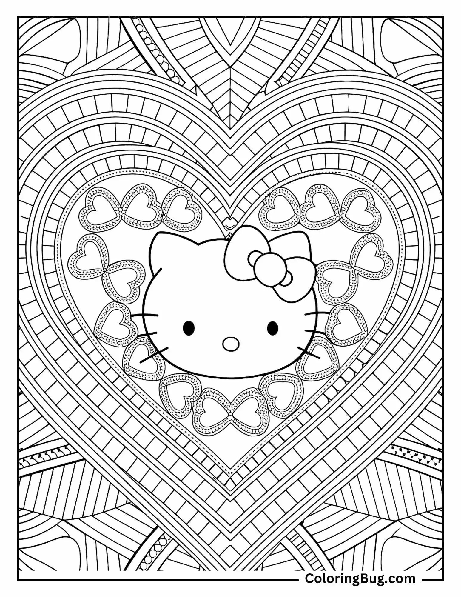 30 Hello Kitty Valentines Coloring Pages (Free Printable PDFs)