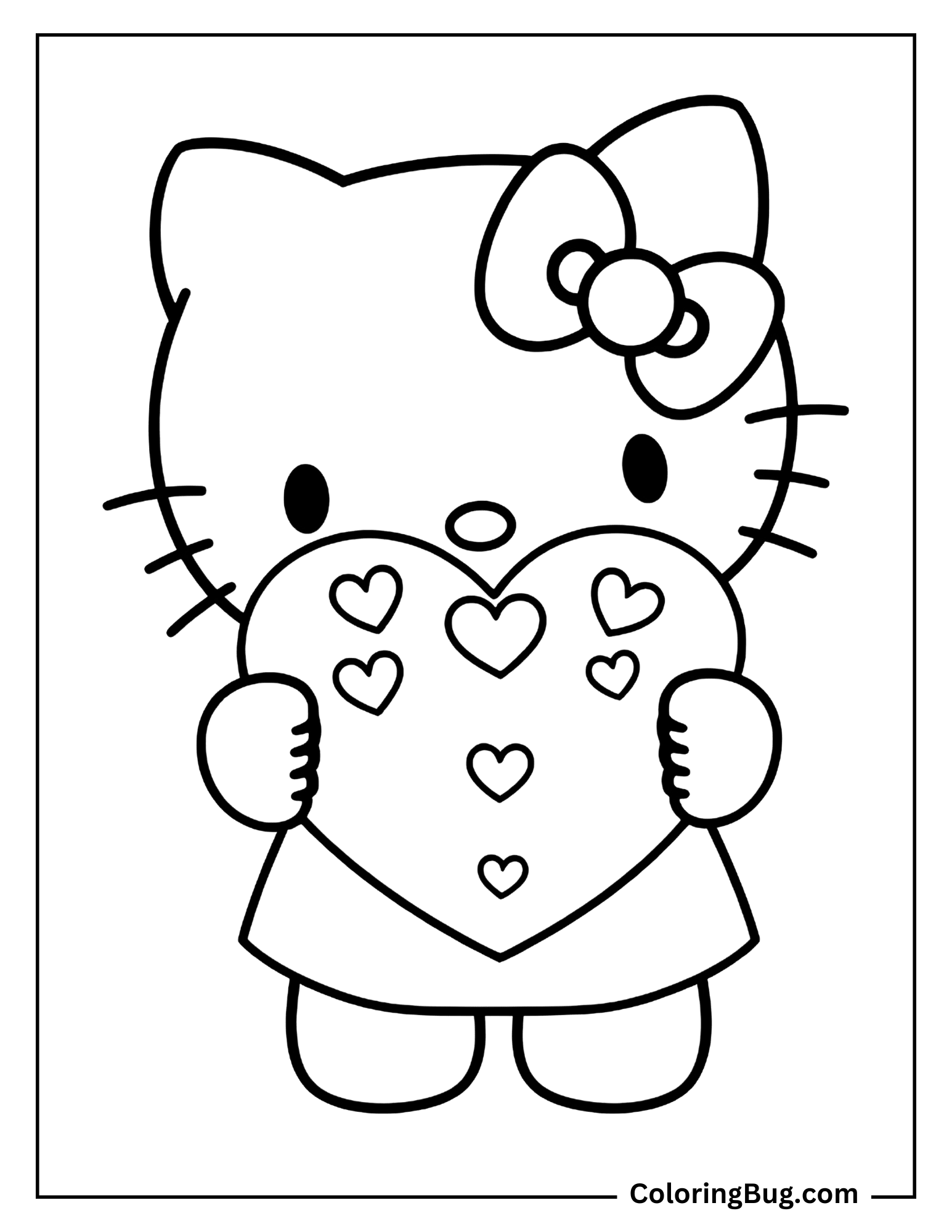 30 Hello Kitty Valentines Coloring Pages (Free Printable PDFs)