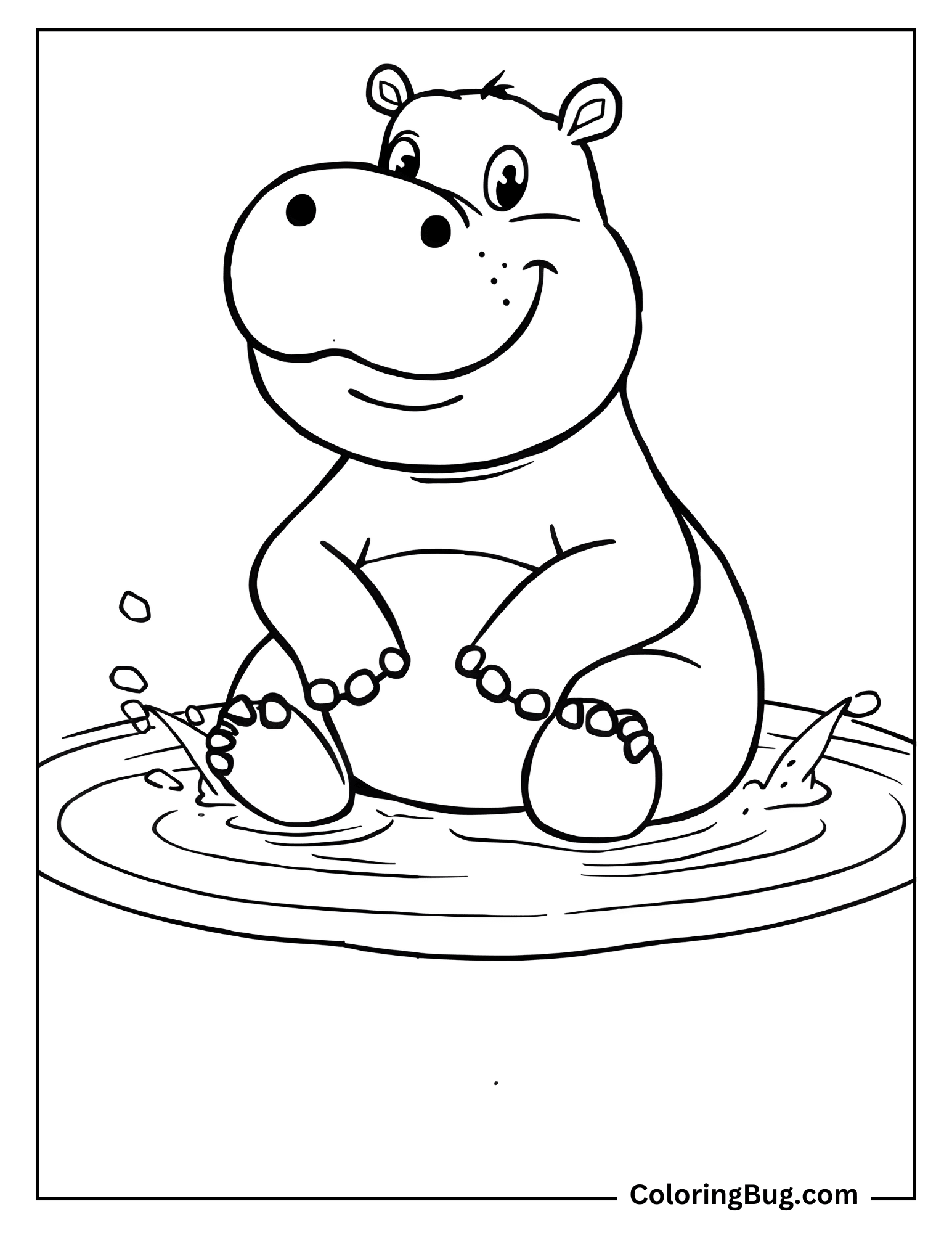 34 Hippo Coloring pages (Free printable PDFs)