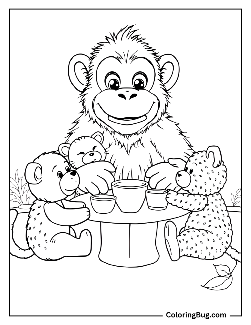 50 Monkey Coloring Pages (Free Printable PDFs)