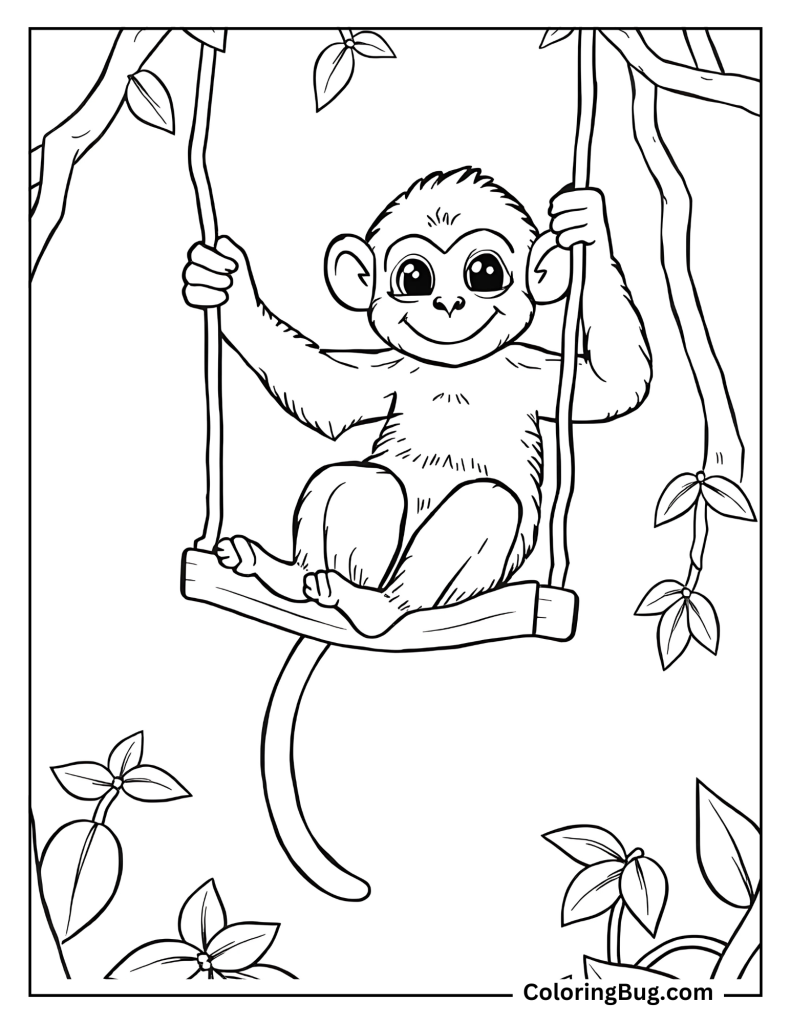 50 Monkey Coloring Pages (Free Printable PDFs)