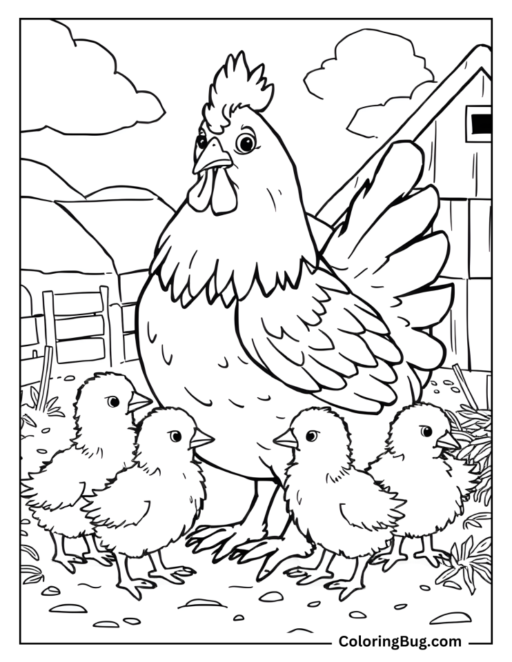 40 Chicken Coloring Pages (Free Printable PDFs)