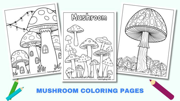 50 Mushrooms Coloring Pages (Free Printable PDFs)