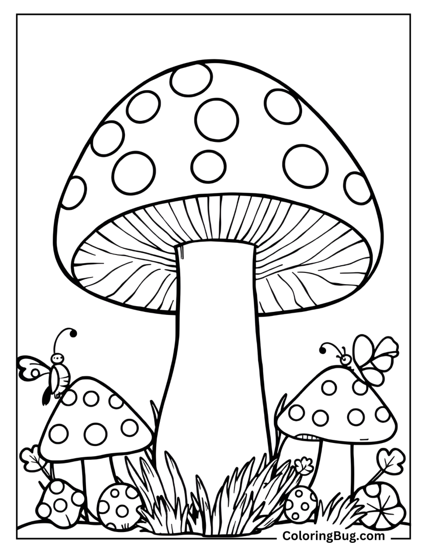 50 Mushrooms Coloring Pages (Free Printable PDFs)