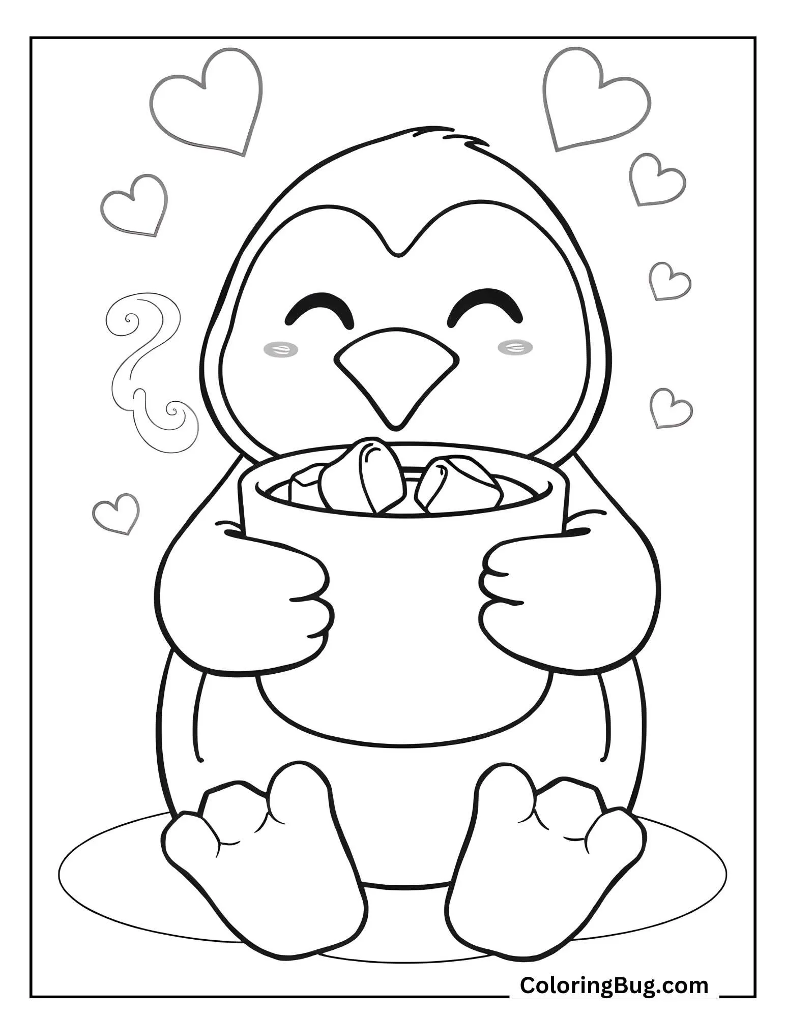 Penguin Potty Color Page
