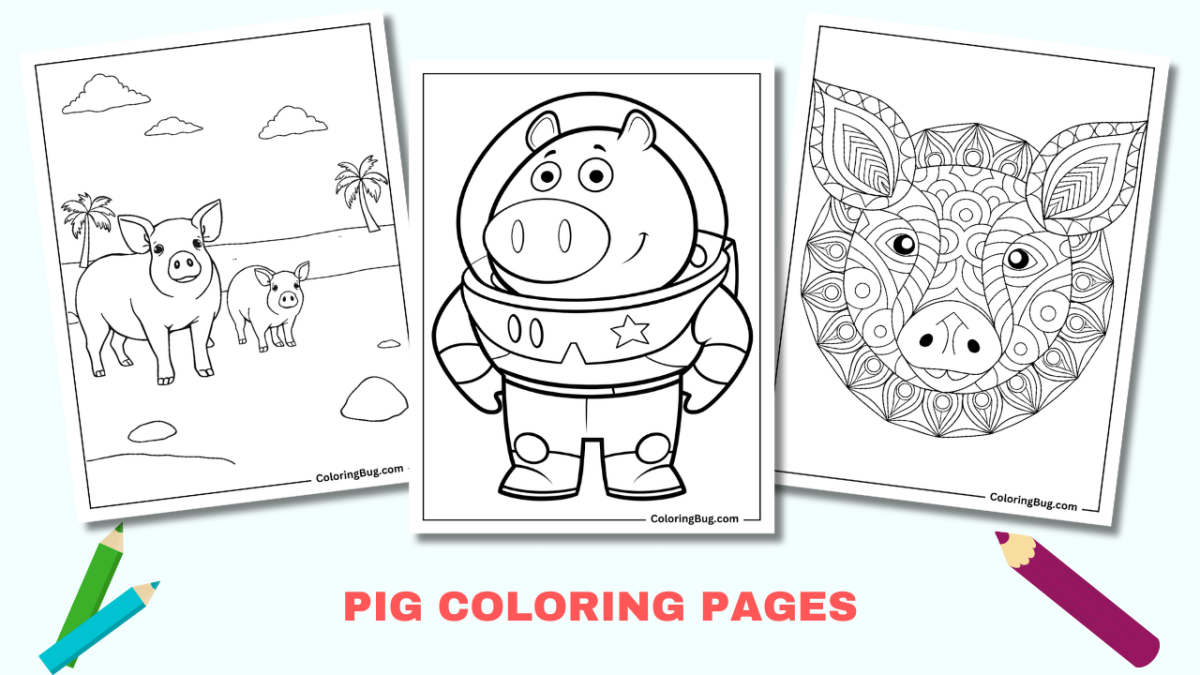 40 Pig Coloring Pages (Free Printable PDFs)