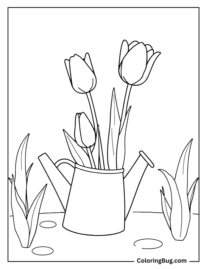 30 Tulip Coloring Pages (Free Printable PDFs)