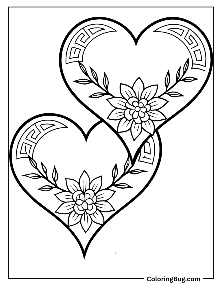 40+ Hearts and Flowers Coloring Pages (Free Printable PDFs)