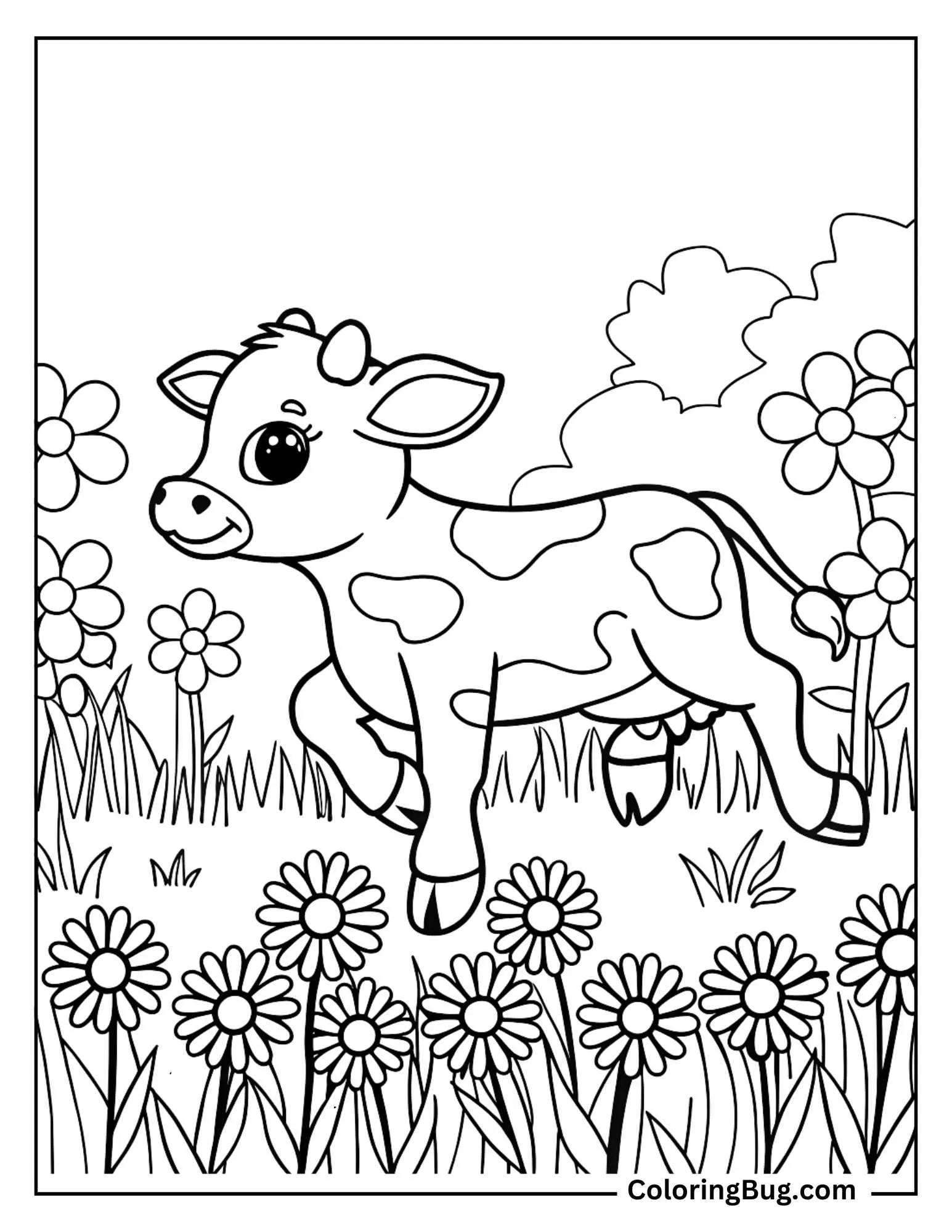 20 Baby Cow Coloring pages (Free printable PDFs)