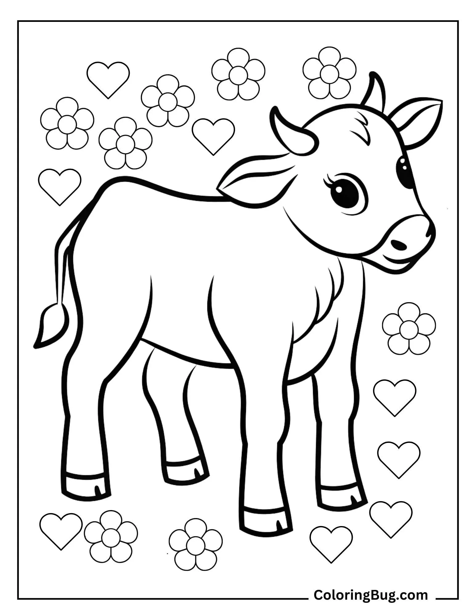 20 Baby Cow Coloring pages (Free printable PDFs)