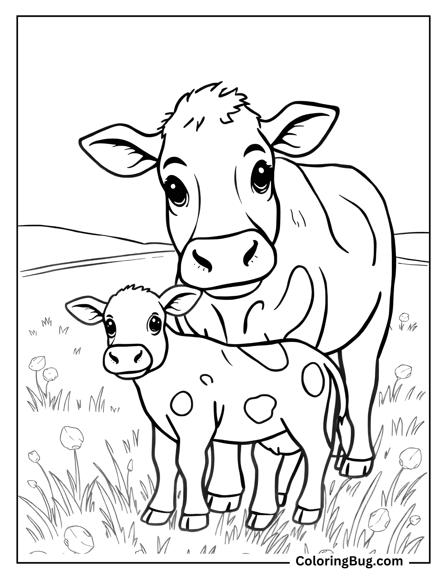 20 Baby Cow Coloring pages (Free printable PDFs)