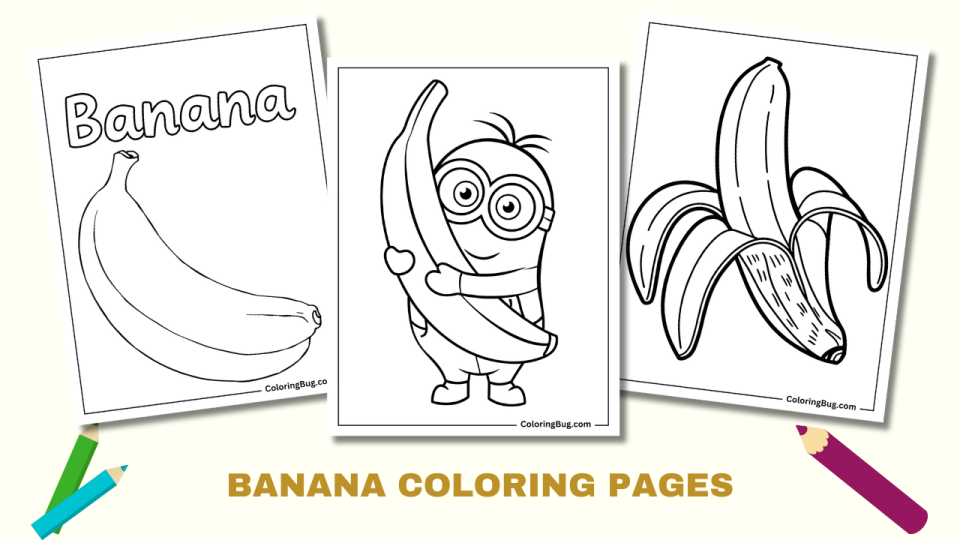 28 Banana Coloring Pages (Free Printable PDFs)