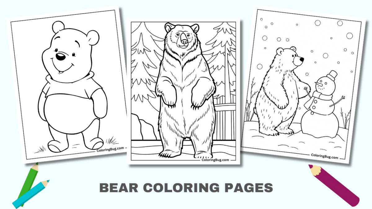 50 Bear Coloring Pages (Free Printable PDFs)
