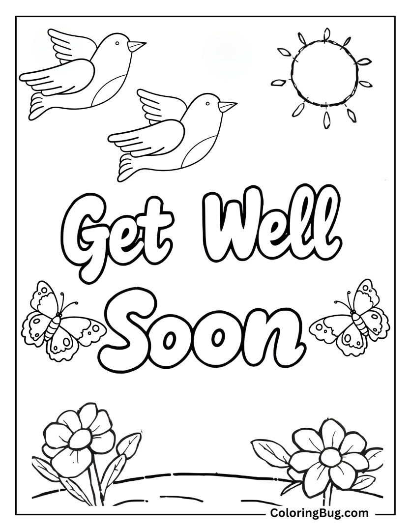 30 Get Well Soon Coloring Pages (Free Printable PDFs)