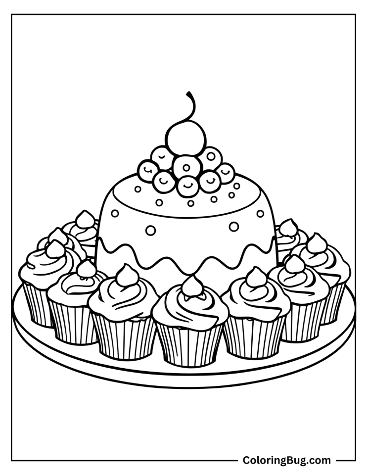 42 Birthday Cake Coloring Pages (Free Printable PDFs)