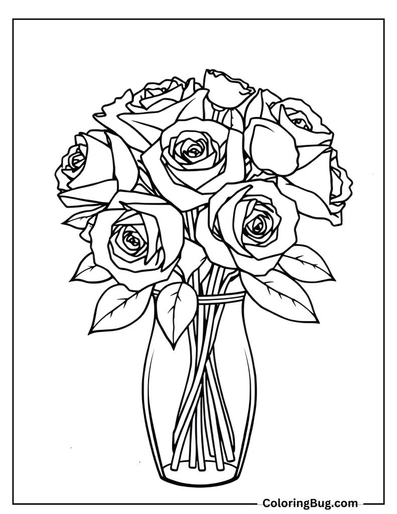 40 Rose Coloring Pages (Free Printable PDFs)