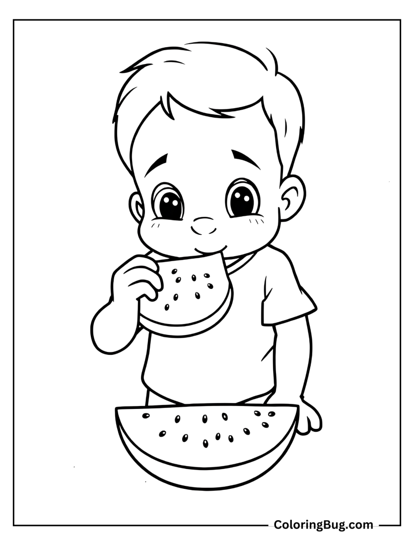 30 Watermelon Coloring Pages (Free Printable PDFs)