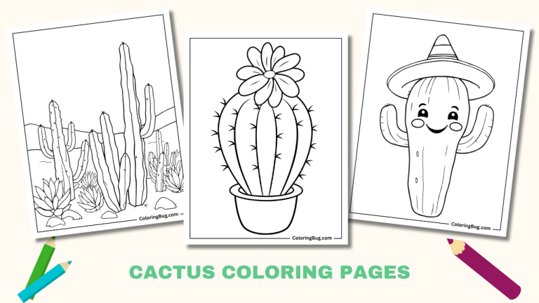 30 Cactus Coloring Pages (Free Printable PDFs)