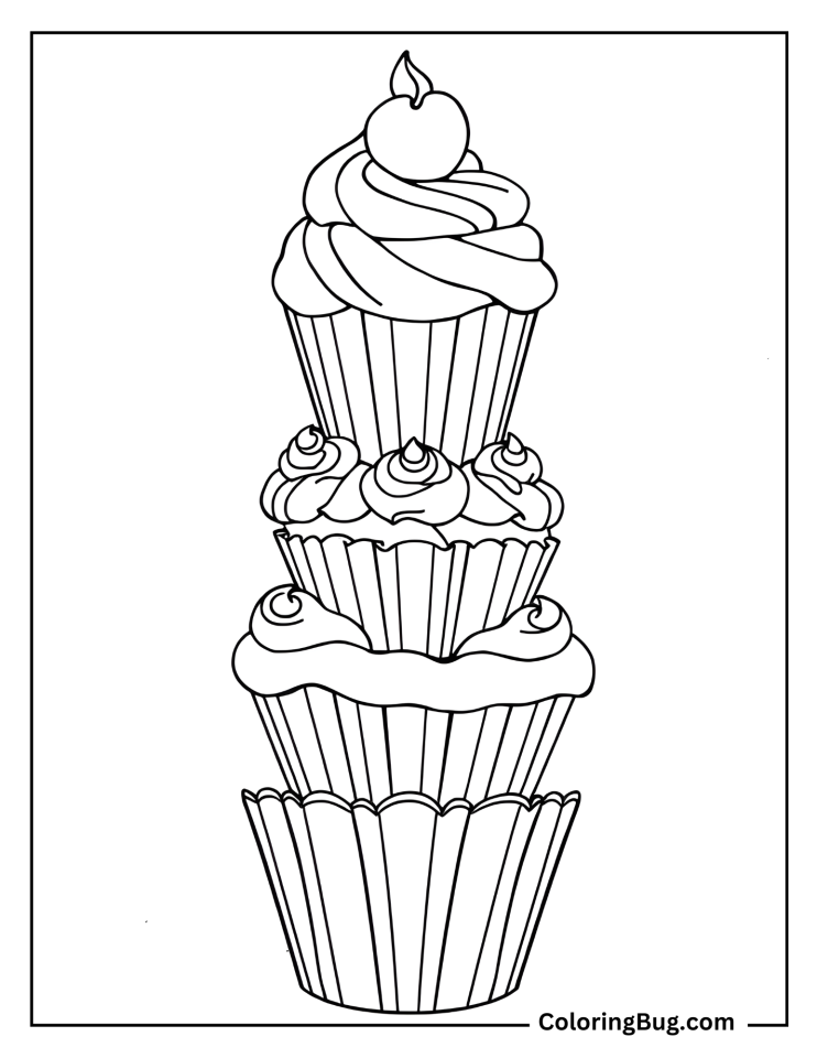 40 Cupcake Coloring Pages (Free Printable PDFs)