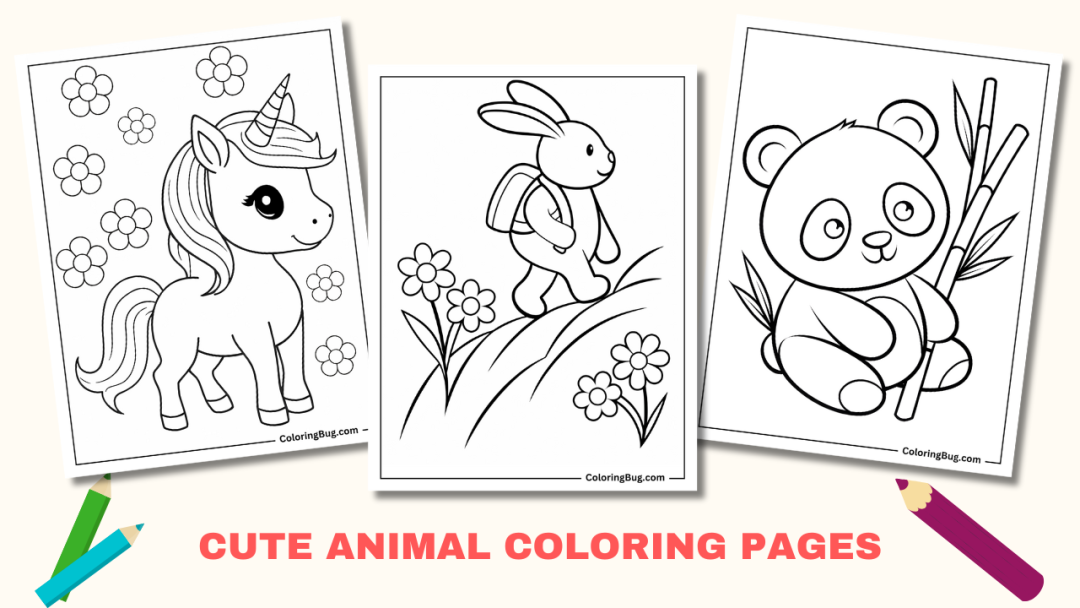 72 Cute Animal Coloring Pages (Free Printable PDFs)