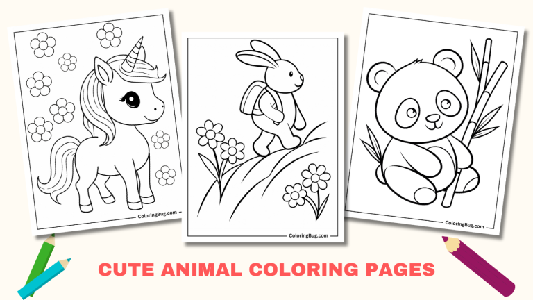 72 Cute Animal Coloring Pages (Free Printable PDFs)