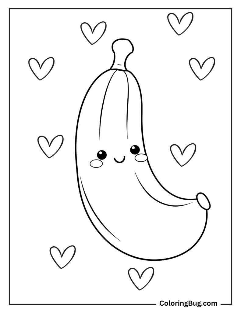28 Banana Coloring Pages (Free Printable PDFs)