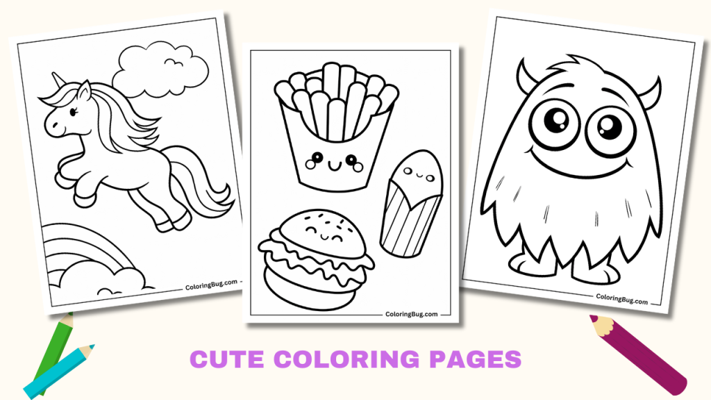 110 Cute Coloring Pages (Free Printable PDFs)