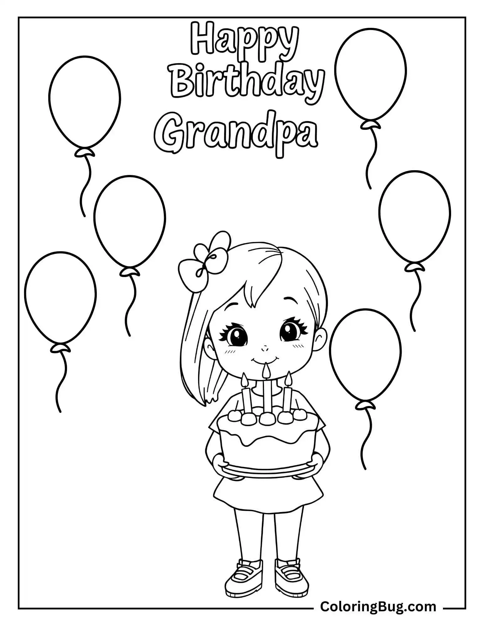 16 Happy Birthday Grandpa Coloring Pages (Free Printable PDFs)
