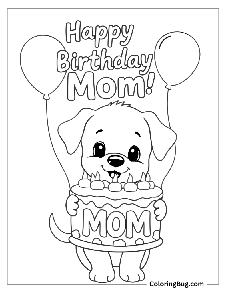 20 Happy Birthday Mom & Mum Coloring Pages (Free Printable PDFs)