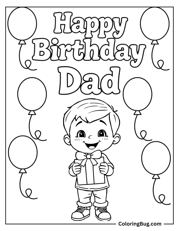 20 Happy Birthday Dad Coloring Pages (Free Printable PDFs)
