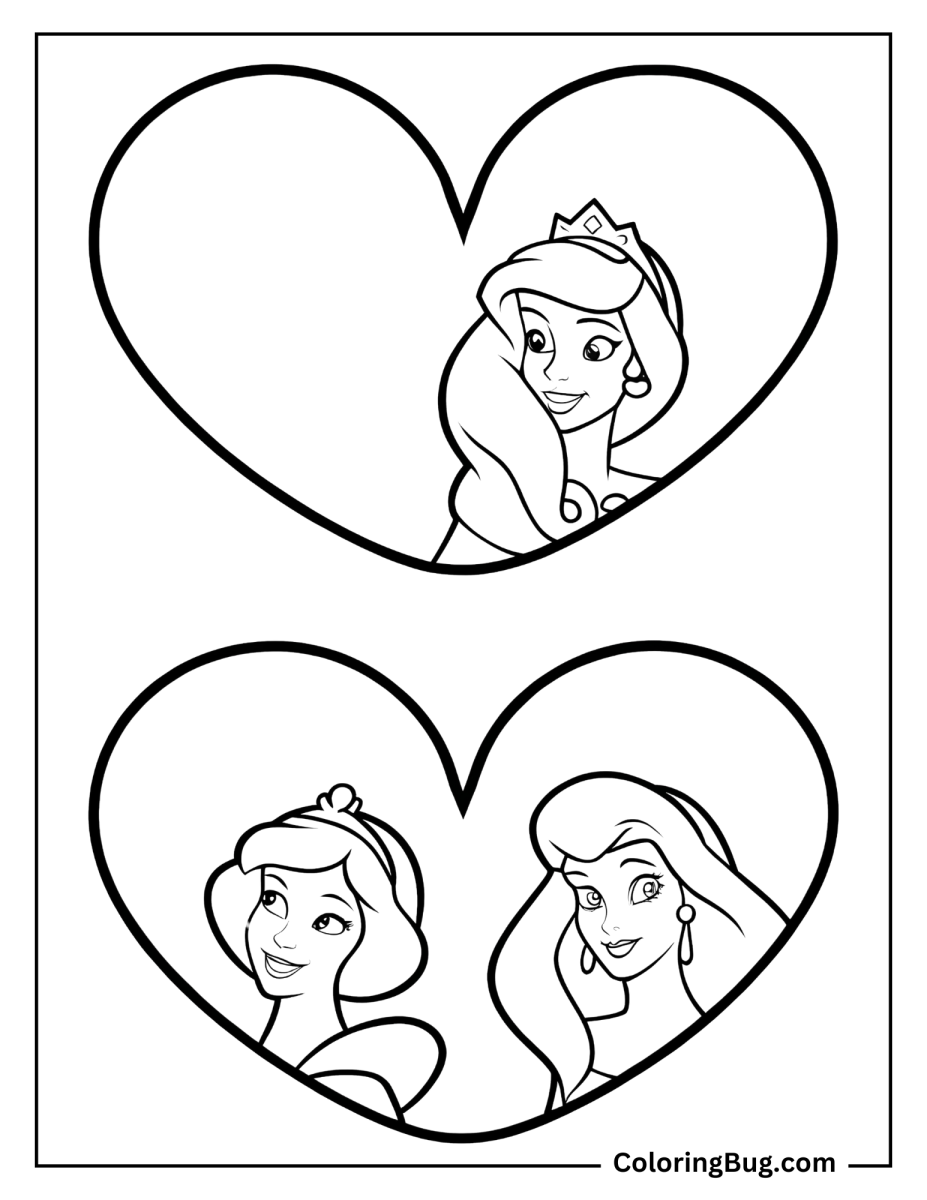 56 Disney Valentines Coloring Pages (Free Printable PDFs)