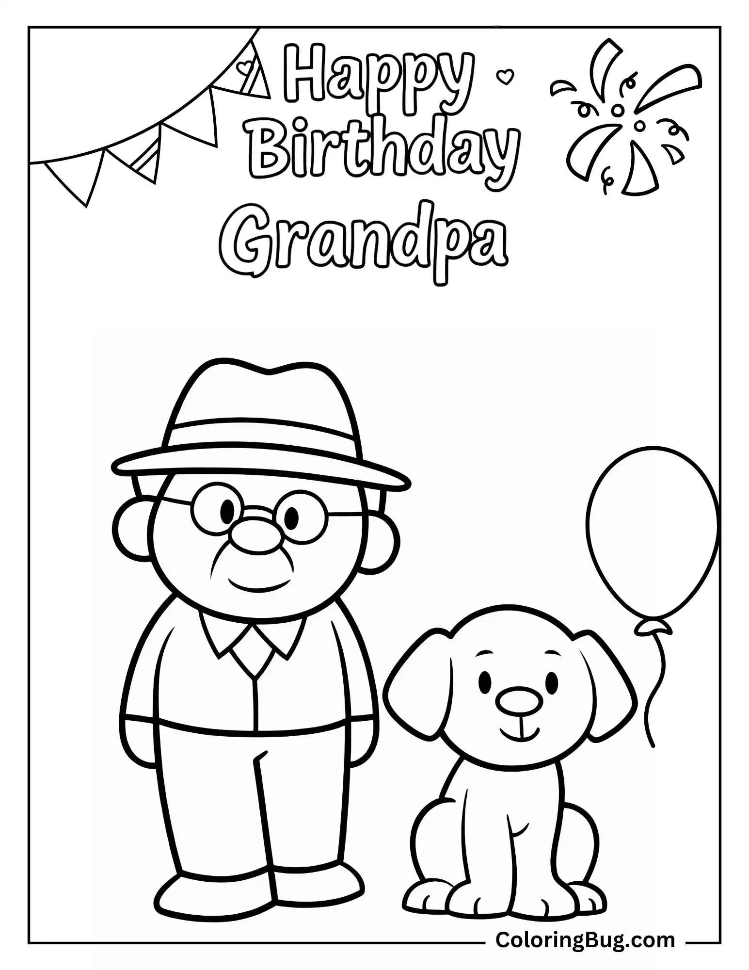 16 Happy Birthday Grandpa Coloring Pages (Free Printable PDFs)