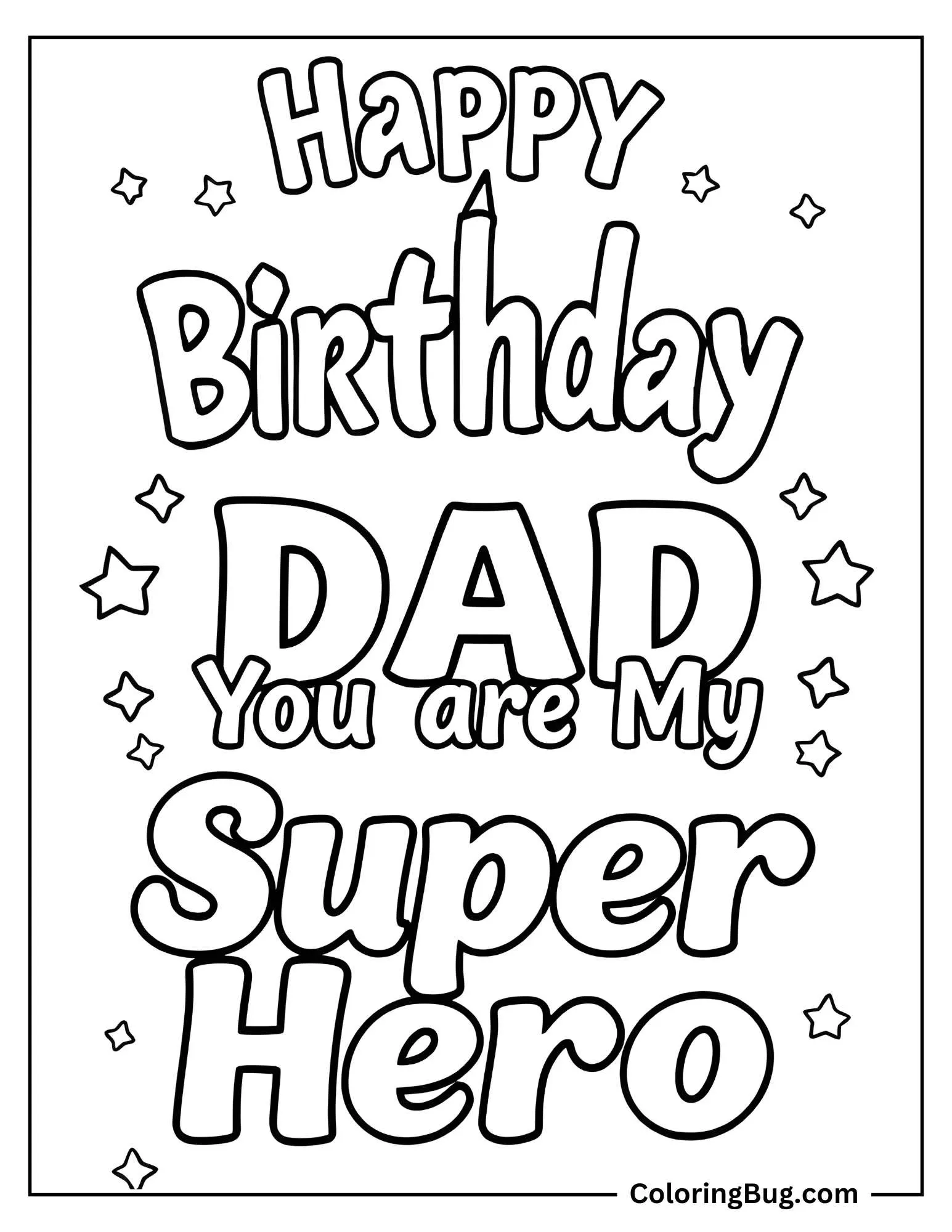 20 Happy Birthday Dad Coloring Pages (Free Printable PDFs)