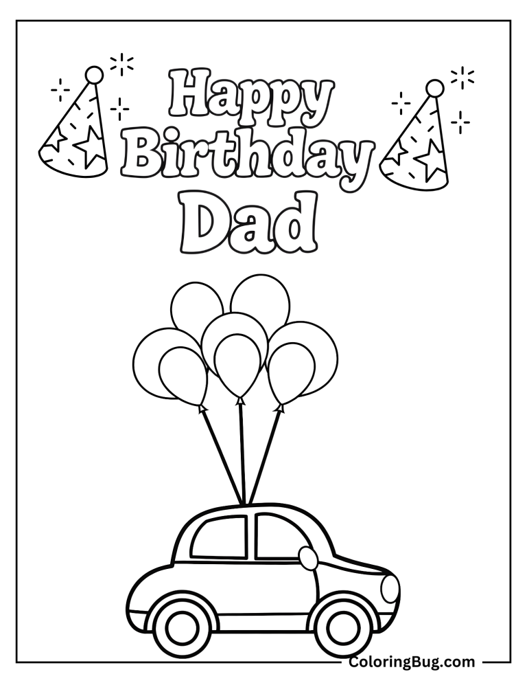20 Happy Birthday Dad Coloring Pages (Free Printable PDFs)