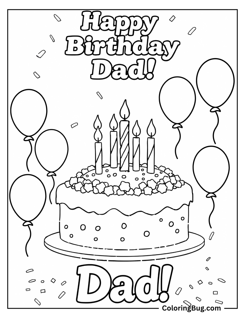 20 Happy Birthday Dad Coloring Pages (Free Printable PDFs)