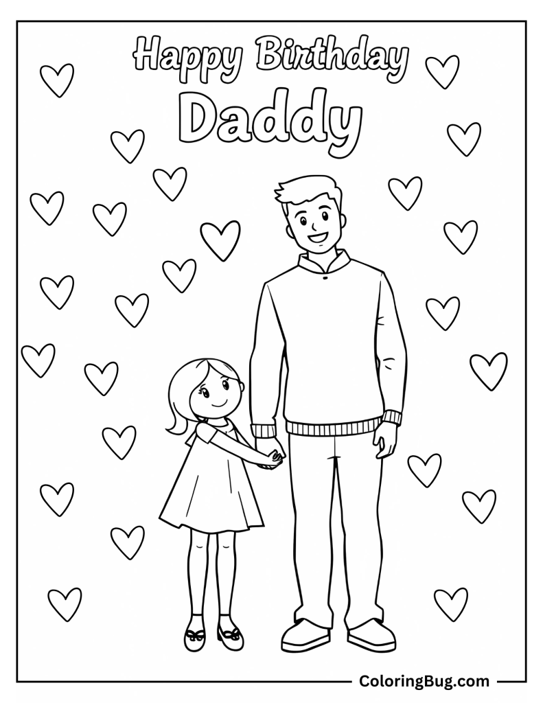 20 Happy Birthday Dad Coloring Pages (Free Printable PDFs)