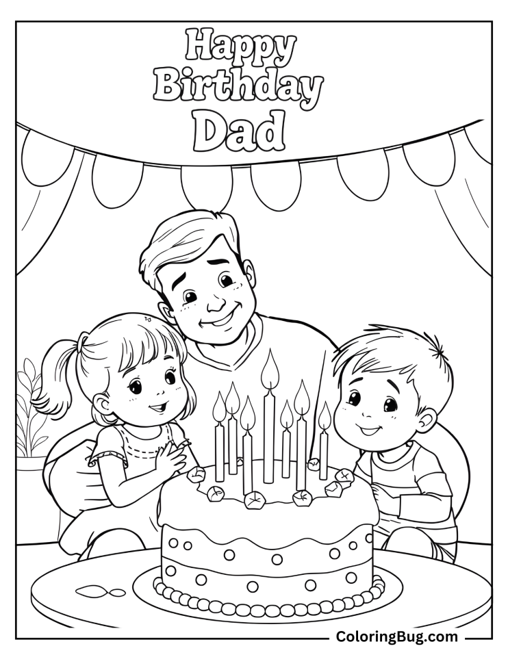 20 Happy Birthday Dad Coloring Pages (Free Printable PDFs)