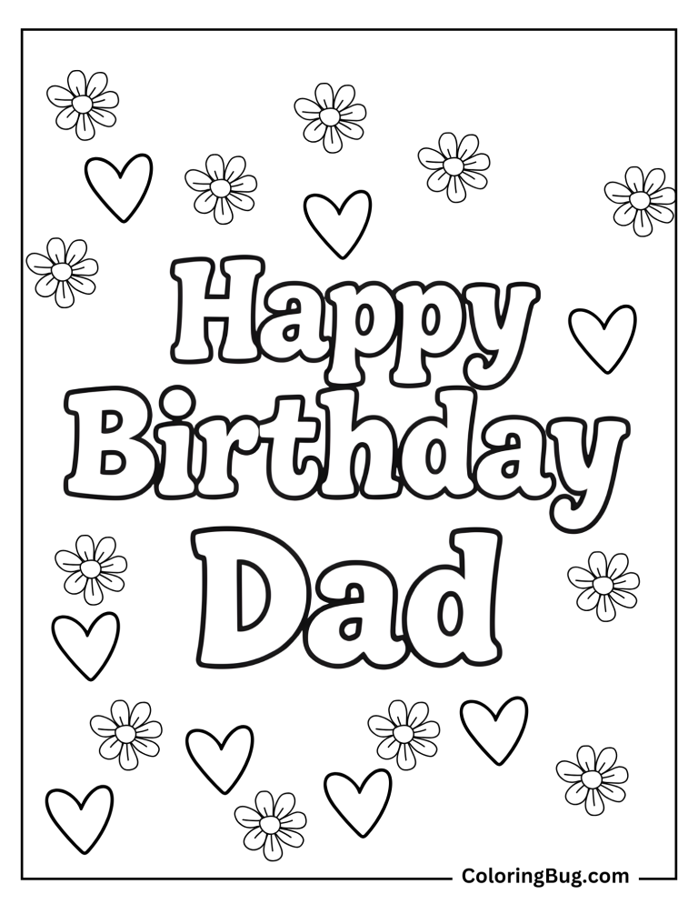 20 Happy Birthday Dad Coloring Pages (Free Printable PDFs)