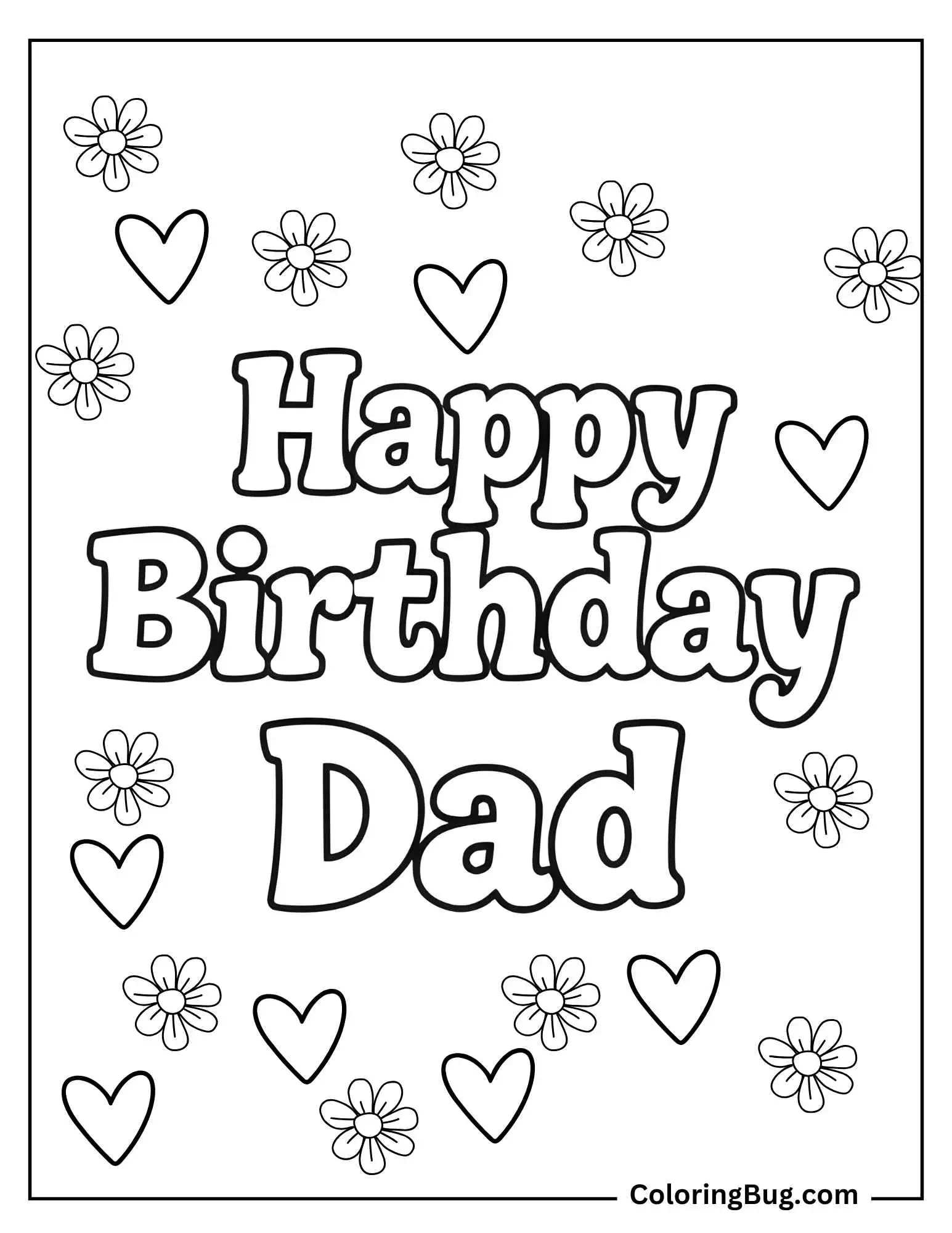 20 Happy Birthday Dad Coloring Pages (Free Printable PDFs)