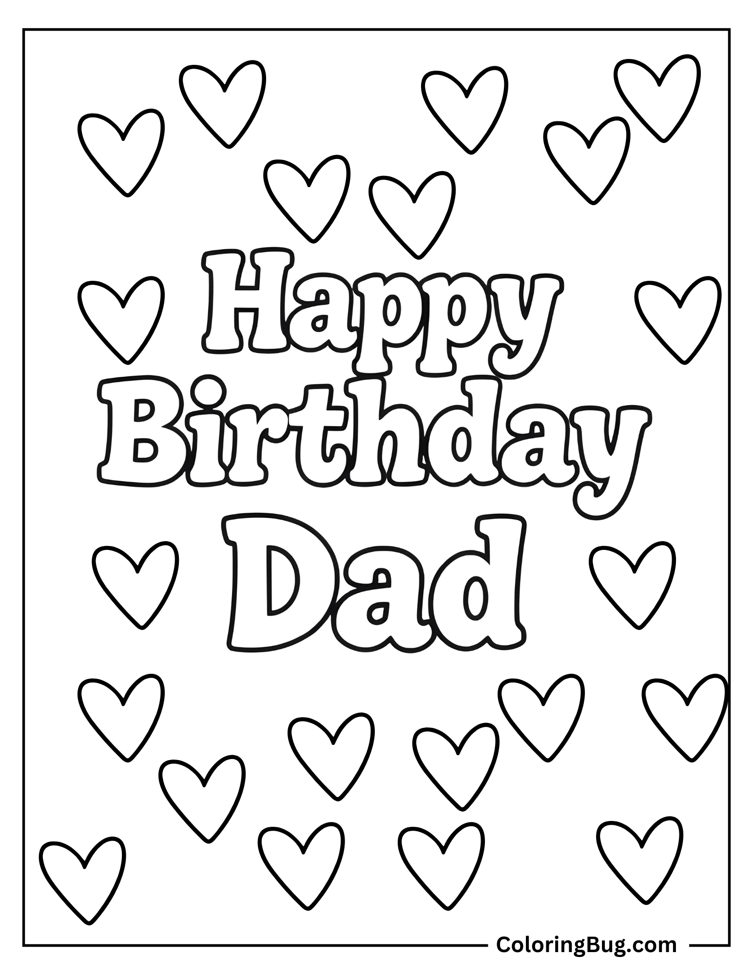 20 Happy Birthday Dad Coloring Pages (Free Printable PDFs)