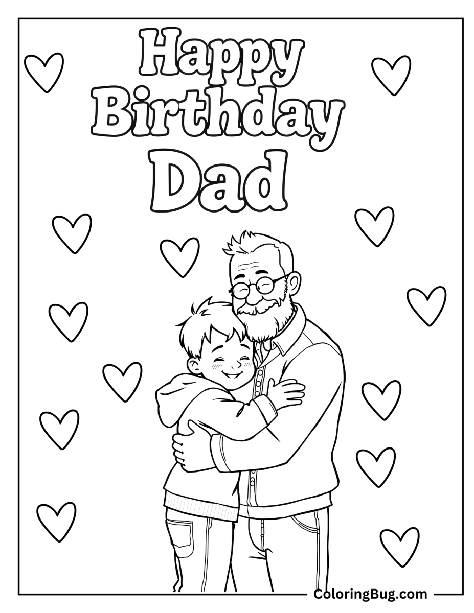 20 Happy Birthday Dad Coloring Pages (Free Printable PDFs)