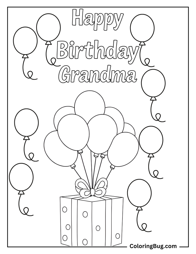 16 Happy Birthday Grandma Coloring Pages (Free Printable PDFs)