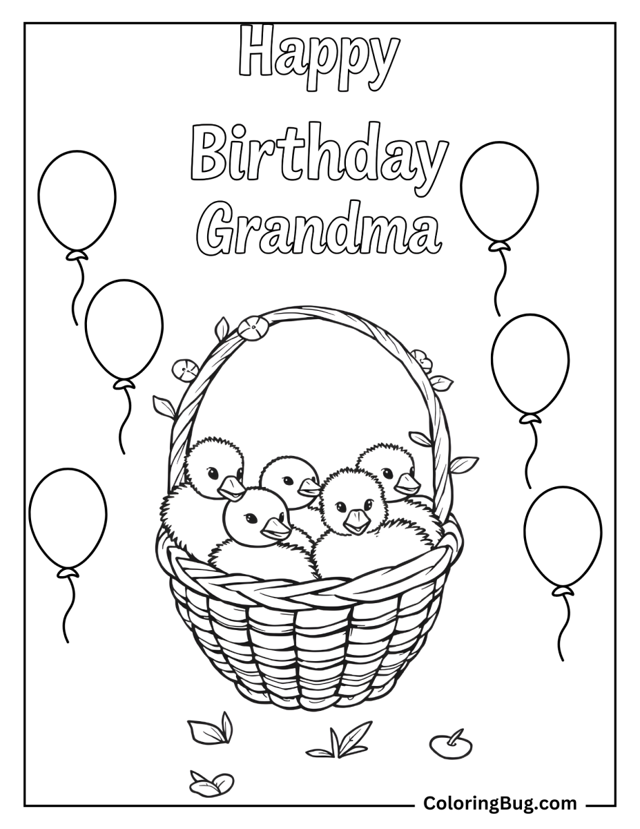 16 Happy Birthday Grandma Coloring Pages (Free Printable PDFs)
