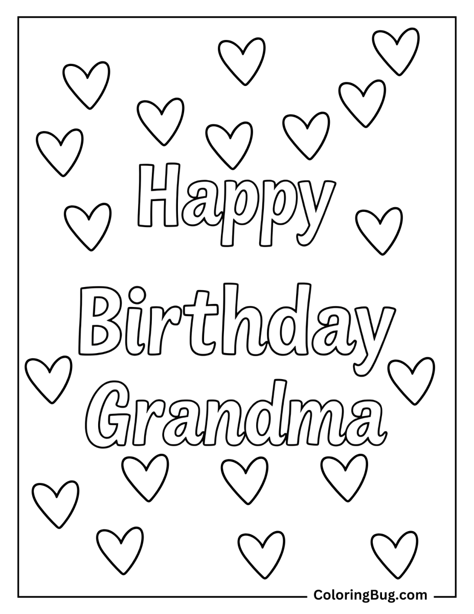 16 Happy Birthday Grandma Coloring Pages (Free Printable PDFs)