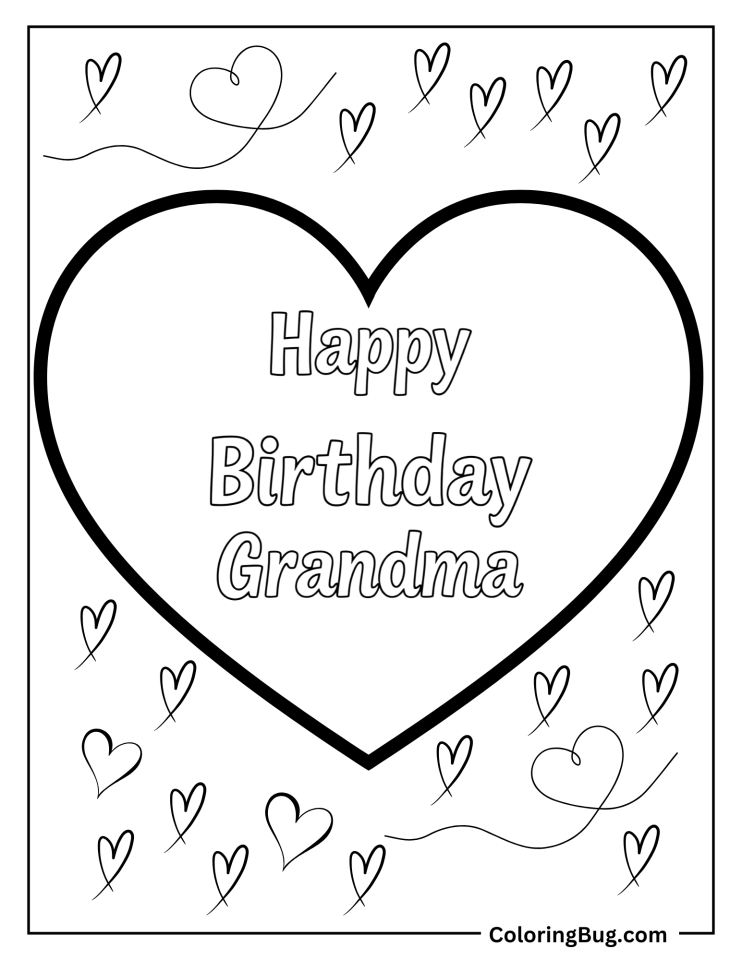 16 Happy Birthday Grandma Coloring Pages (Free Printable PDFs)