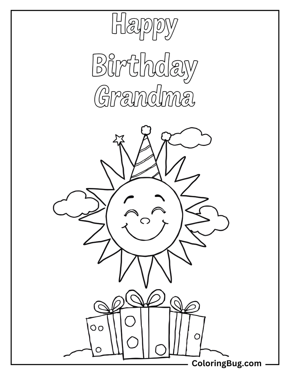 16 Happy Birthday Grandma Coloring Pages (Free Printable PDFs)
